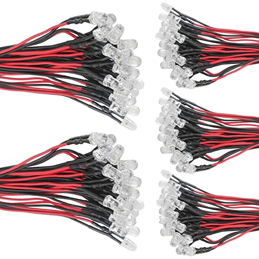 20 pieces 5mm LEDs with 20cm cable DC 12V ready wired + 5mm LED ...