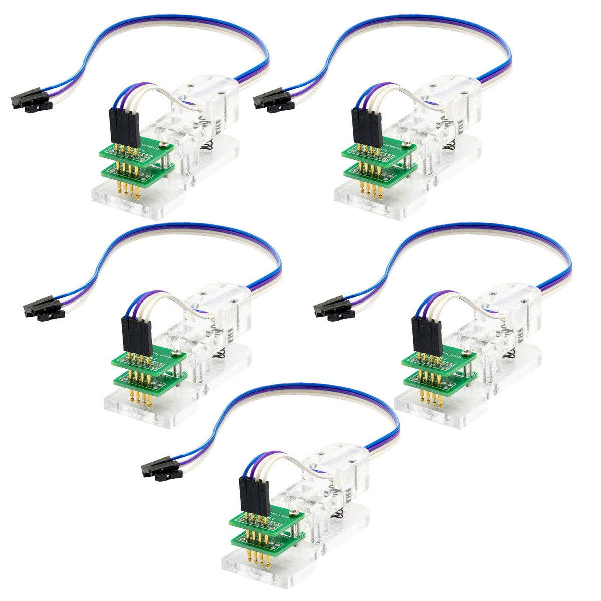 4 Pin Programmer I2C Modul PCB Klemme 1*4P Gold-beschichtete Pogo Pins