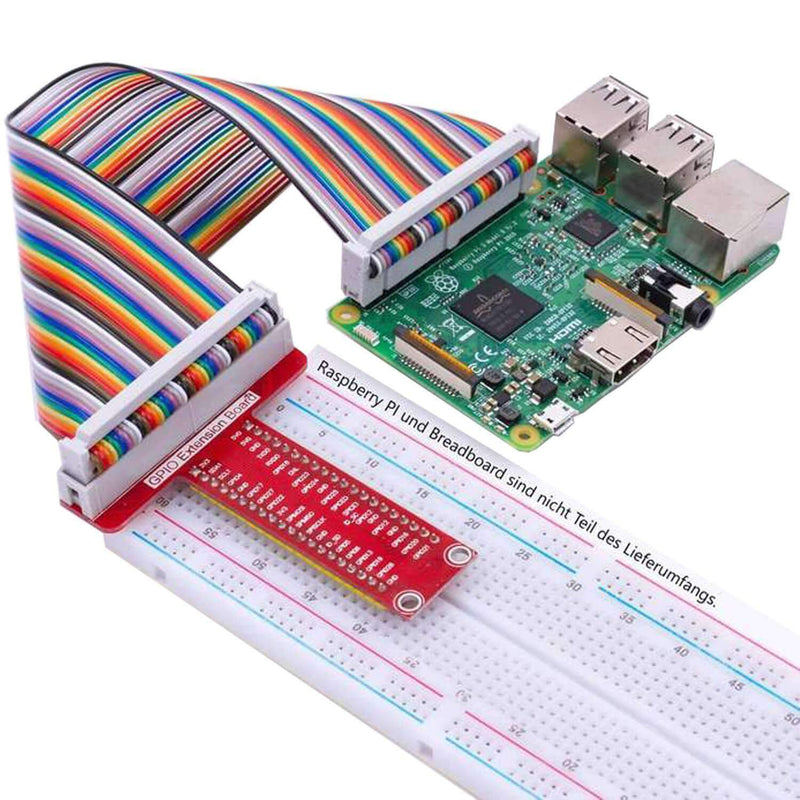 40 Pins GPIO Breakout Board and compatible flat ribbon ribbon cable