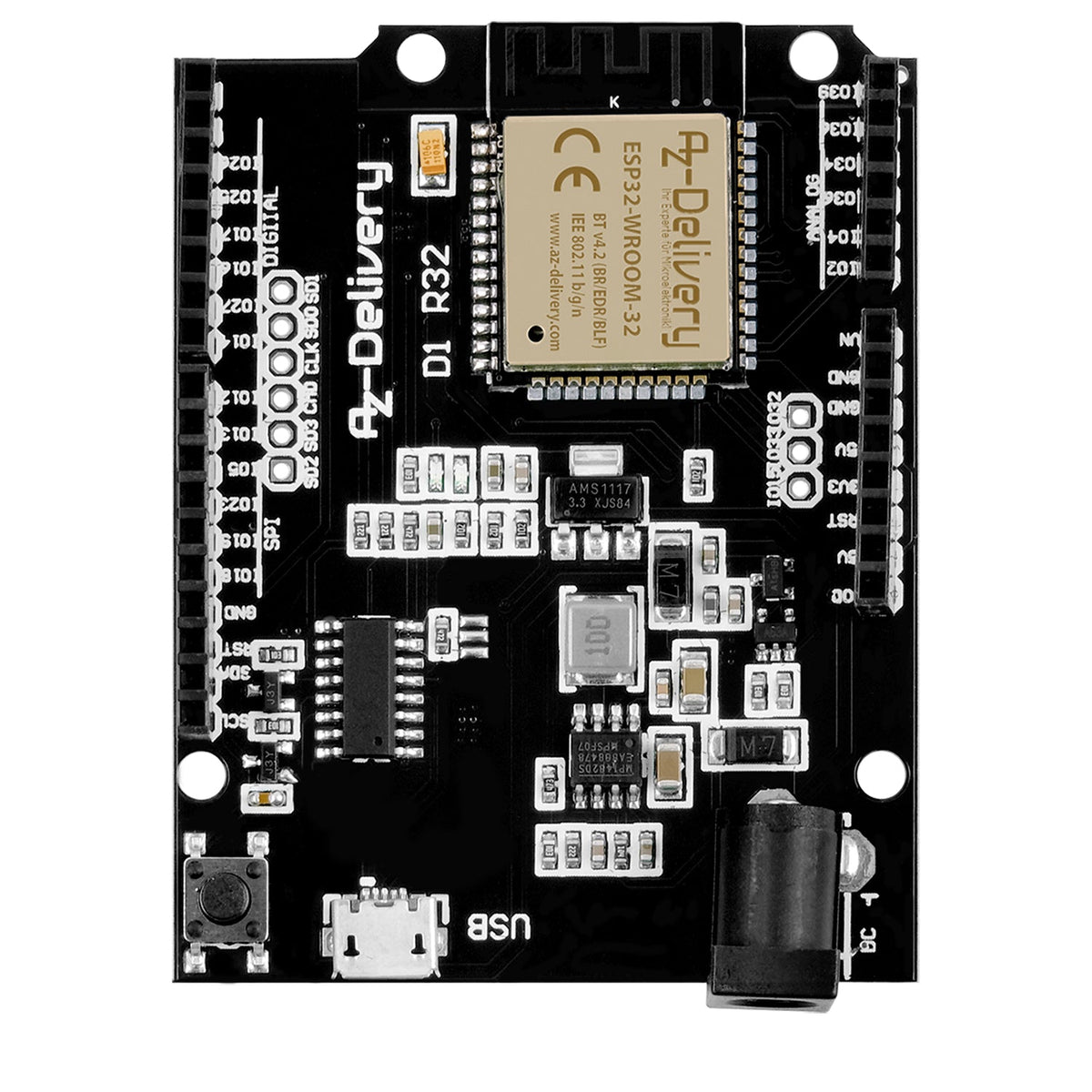 ESP32 NodeMCU D1 R32 WLAN BLE Board mit CH340G kompatibel mit Arduino
