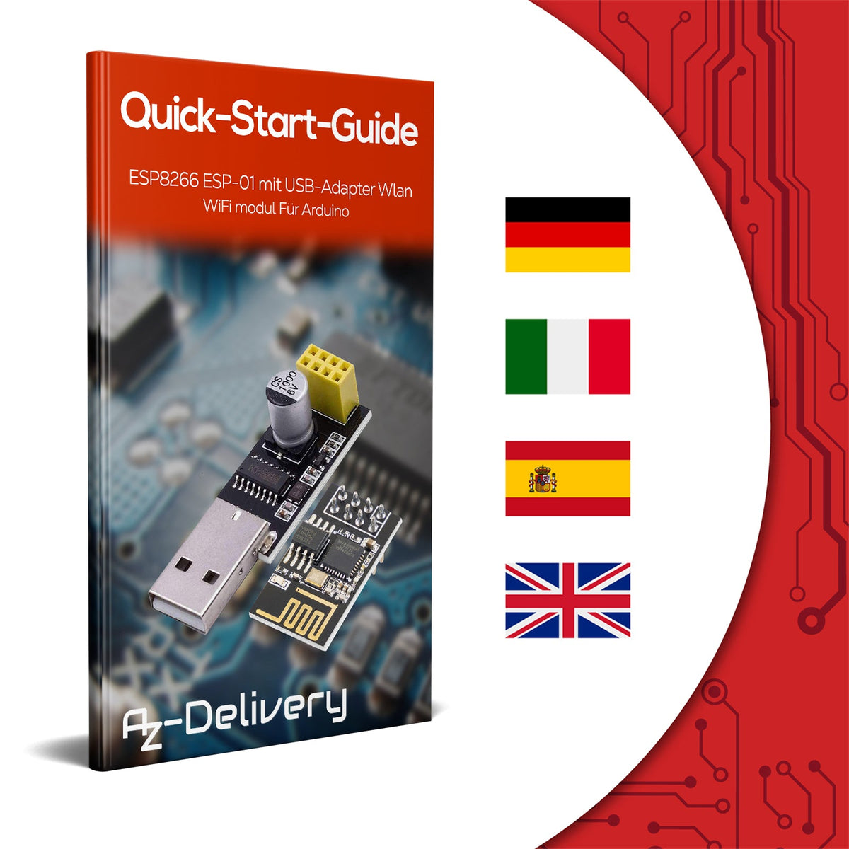 ESP8266 ESP-01S mit USB-Adapter Wlan WiFi Modul