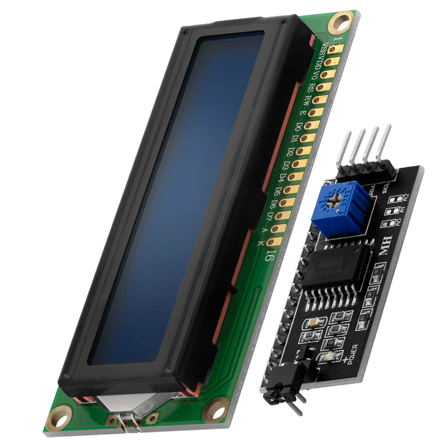 HD44780 1602 LCD Modul Display Bundle mit I2C Schnittstelle 2x16 Zeich