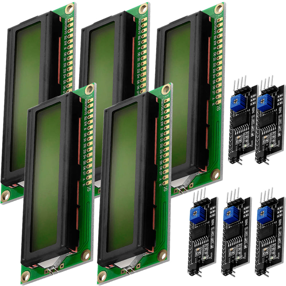 HD44780 1602 LCD Modul Display Bundle mit I2C Schnittstelle 2x16 Zeich