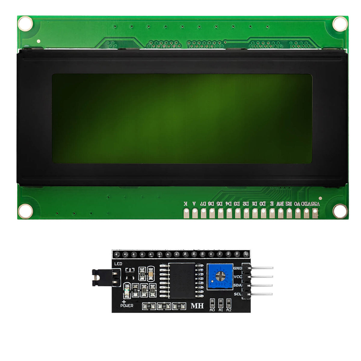 HD44780 2004 écran LCD bundle vert 4x20 caractères avec interface I2C