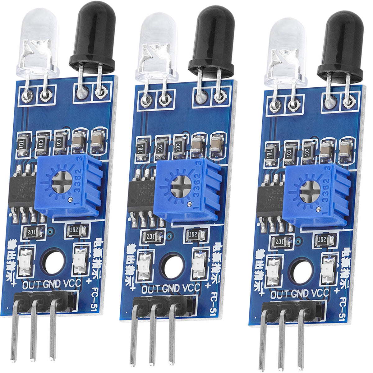 Ir infrarot module for obstacle detection distance sensor and raspberry pi