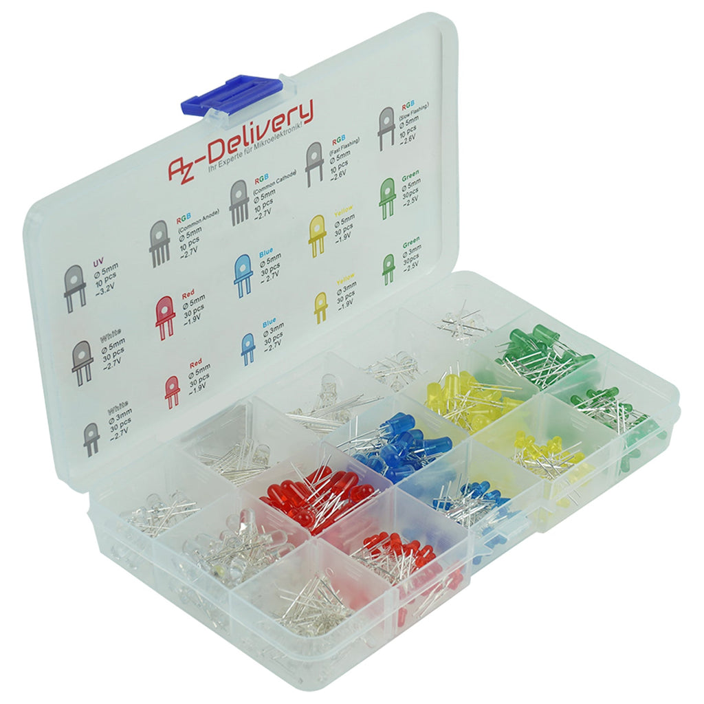 LED light -emitting assortment kit, 350 pieces, 3mm & 5mm, 5 colors