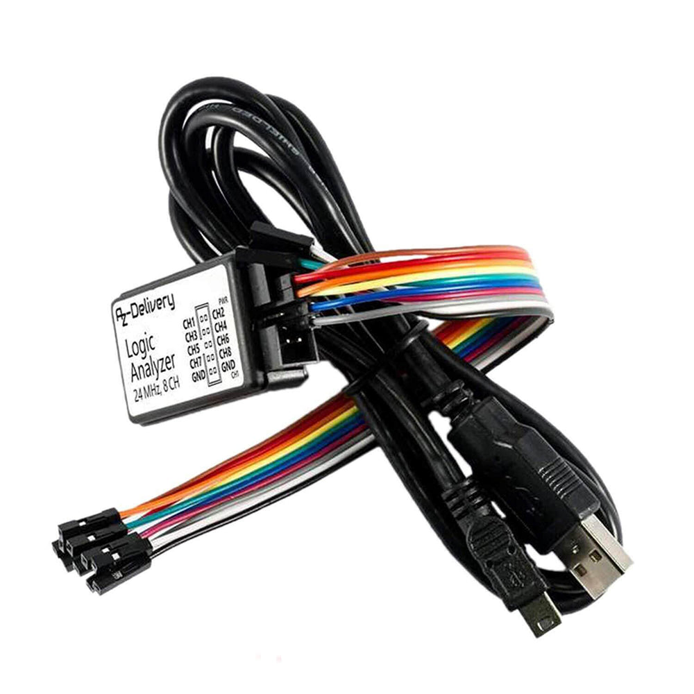 Logic Analyzer 8 CH, 24MHz mit USB-Kabel, kompatibel mit Arduino