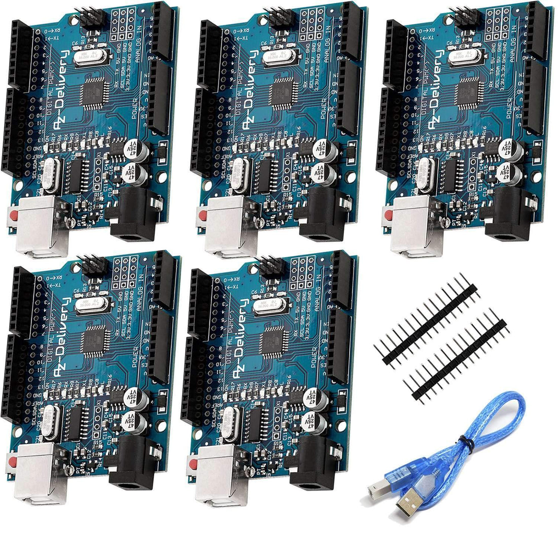 Mikrocontroller Board AZ-ATmega328-Board mit USB-Kabel