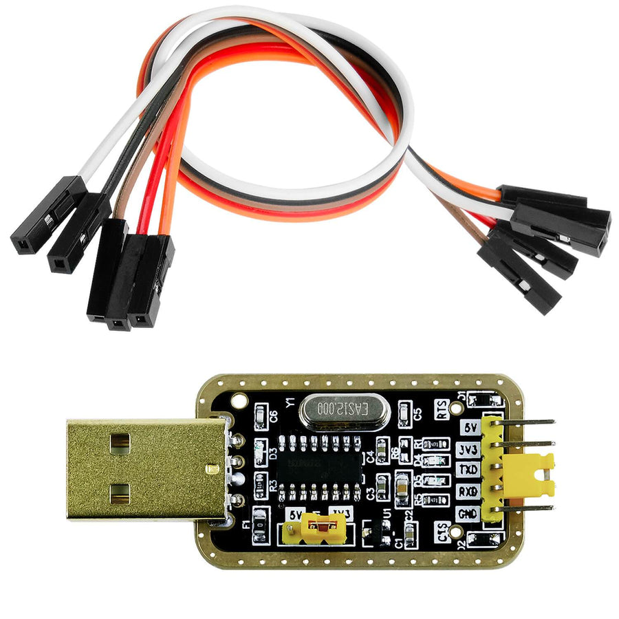UART-TTL USB Adapter für 3,3V und 5V mit CH340G Konverter und Jumperka