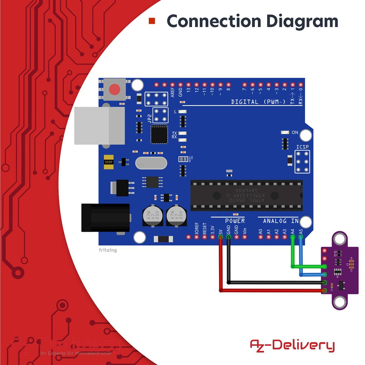 VL53L0X Time-of-Flight (TOF) Laser distance sensor compatible with Arduino